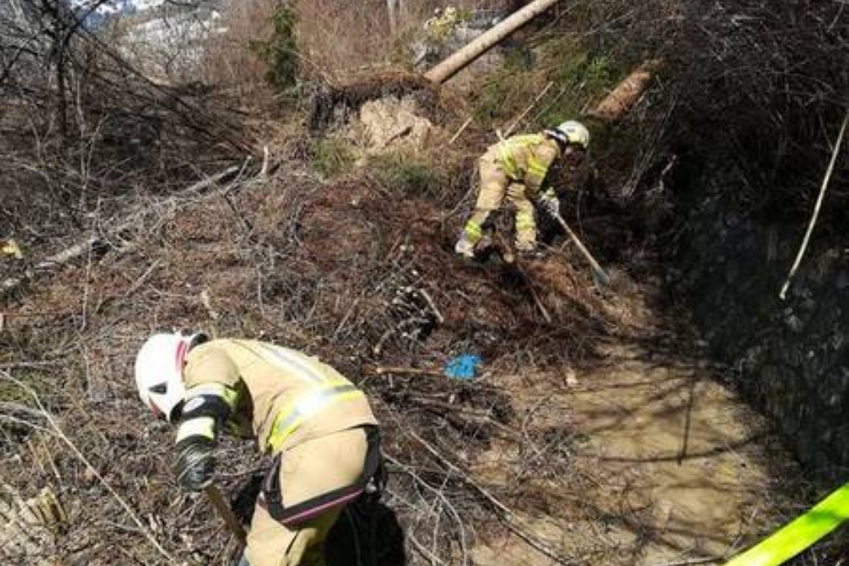 Murenabgang in Faggen